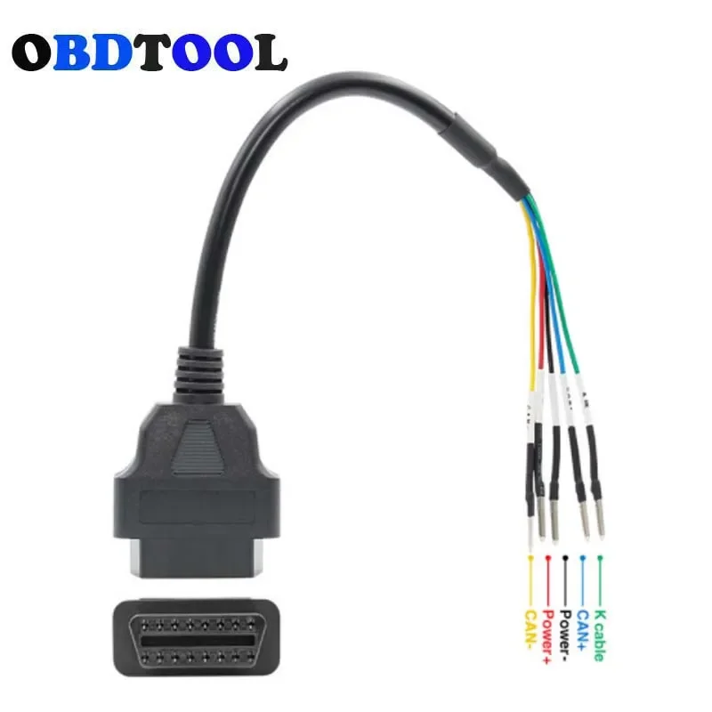 Universal-Female-OBD-16-Pin-Adapter-Cable-K-Can-OBD2-Engine-Fault ...