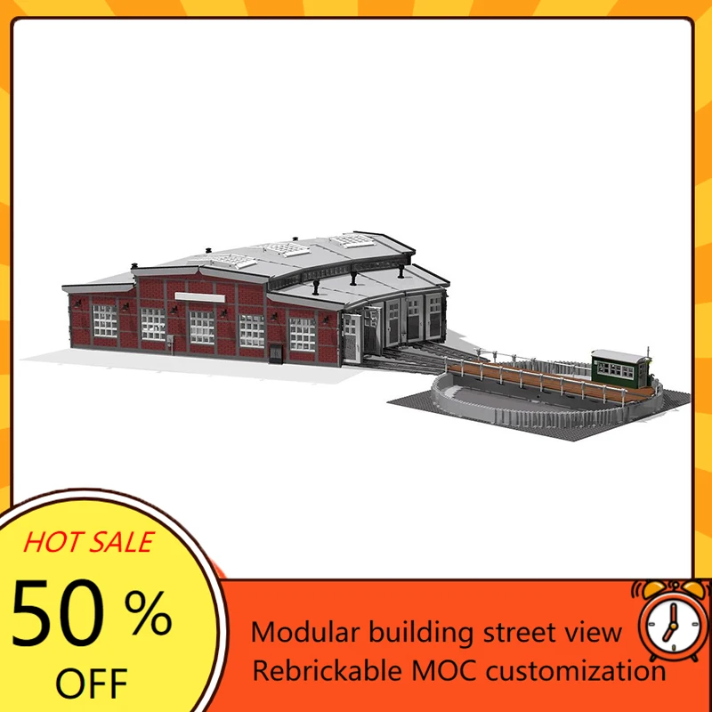5286PCS-MOC-Creative-Modular-Train-Station-Turntable-Roundhouse ...
