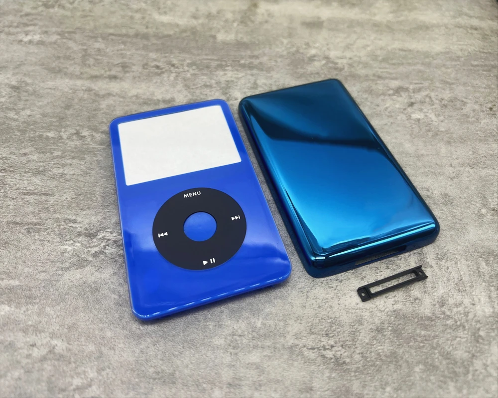 blue front faceplate back case housing black clickwheel blue center ...