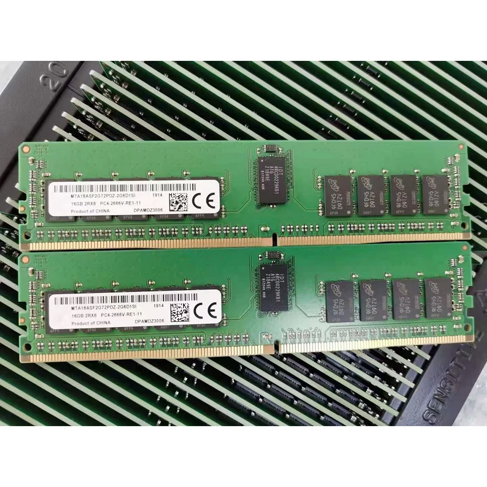 For MT MTA18ASF2G72PDZ 2G6D1 Memory 16GB 16G 2RX8 PC4 2666V DDR4 REG ...