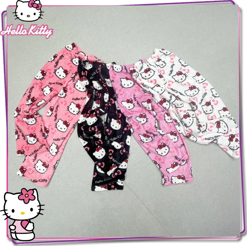Kawaii-Sanrio-Cartoon-Anime-Pajama-Pants-Hello-Kitty-Kuromi-Plush ...