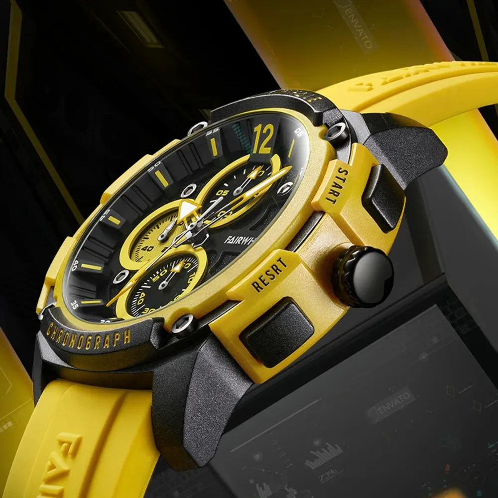 Mark Fairwhale 4360 Fashion Multifunctional Luminous Quartz Watch ...