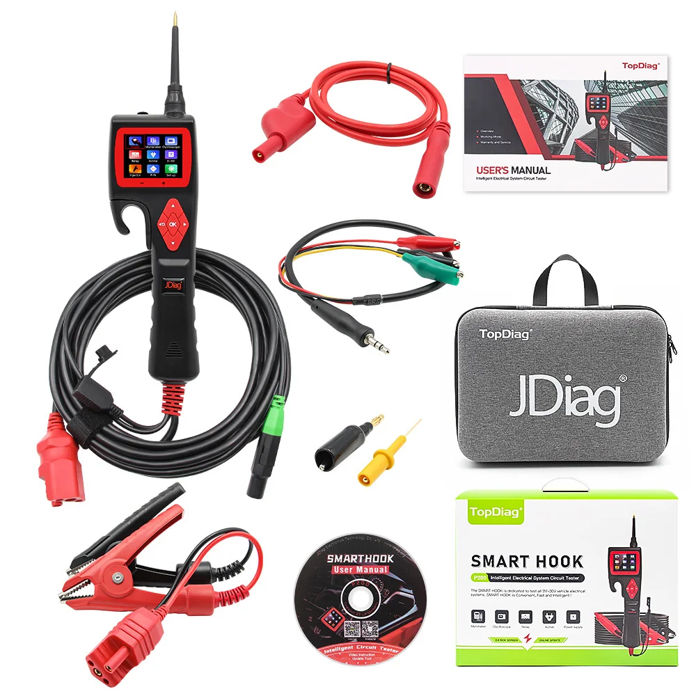 TopDiag P200 SMART HOOK Power Probe Car Circuit Analyzer Power Tester ...