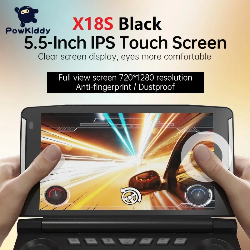 POWKIDDY-X18s-Black-Retro-Video-Game-Console-5-5-Inch-IPS-Touch-Screen ...