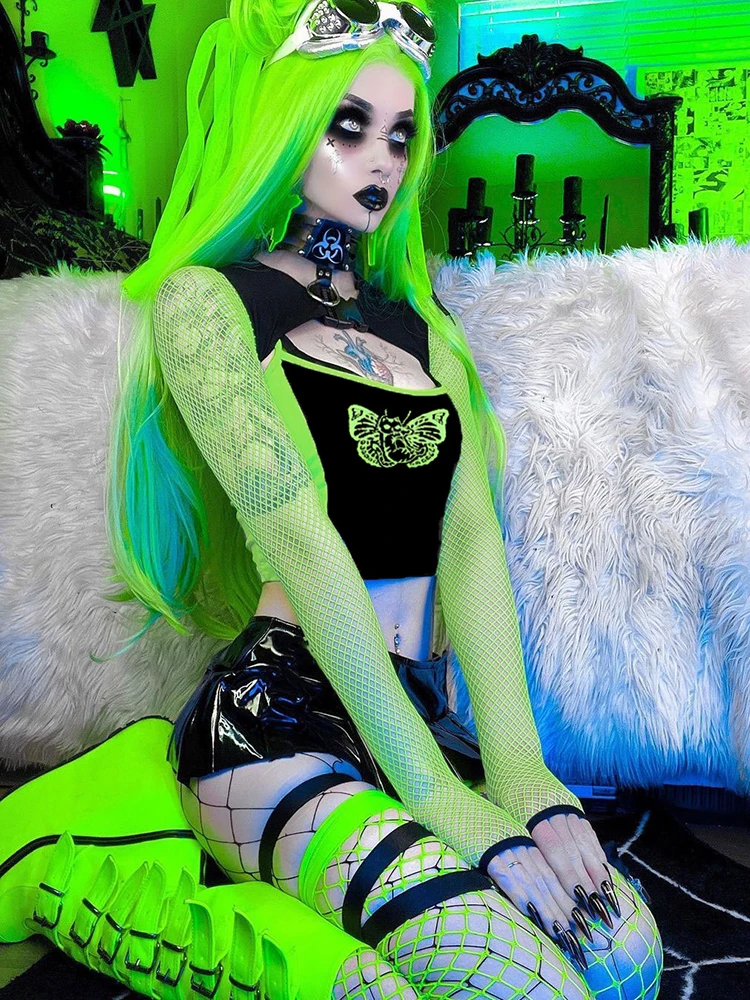 Cyber Goth Makeup Green
