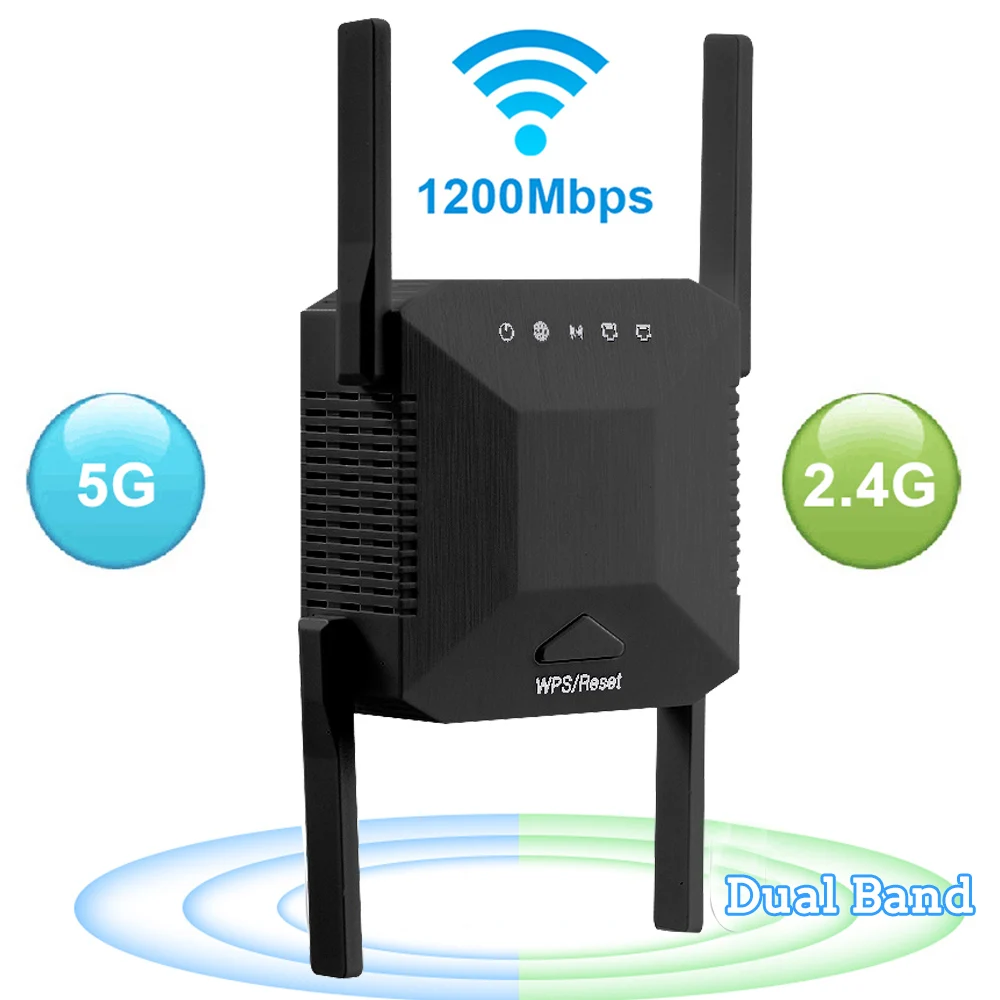 Wireless-Repeater-WIFI-Router-Dual-Band-2-4G-5Ghz-1200Mbps-Wi-Fi ...