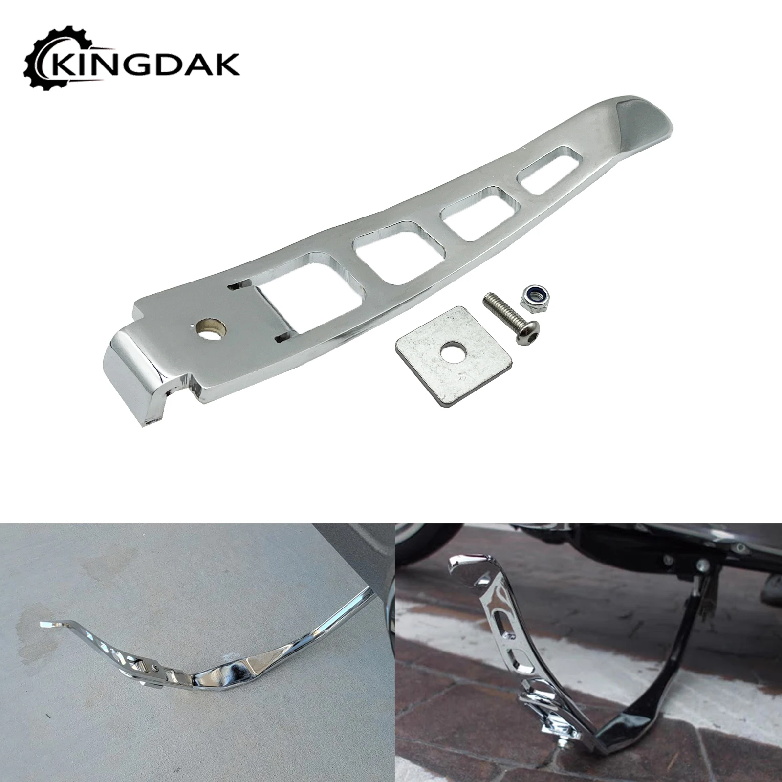 Chrome-Motorcycle-Kickstand-Stand-Extension-Motorbike-Foot-Pedal ...