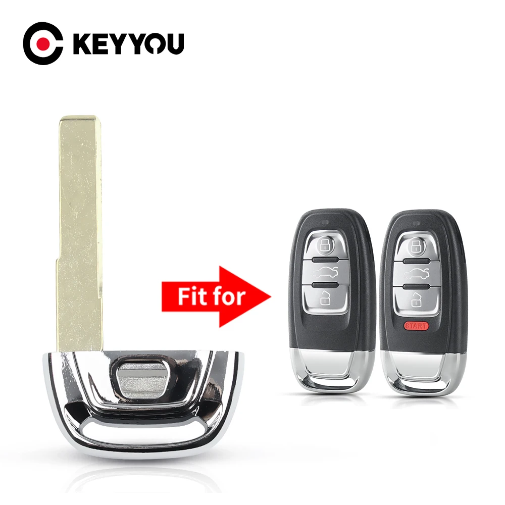 KEYYOU Replacement Key Emergency Key Blade Smart Key Ignition Key Blade For Audi A3 A4 A5 A6 A7 ...