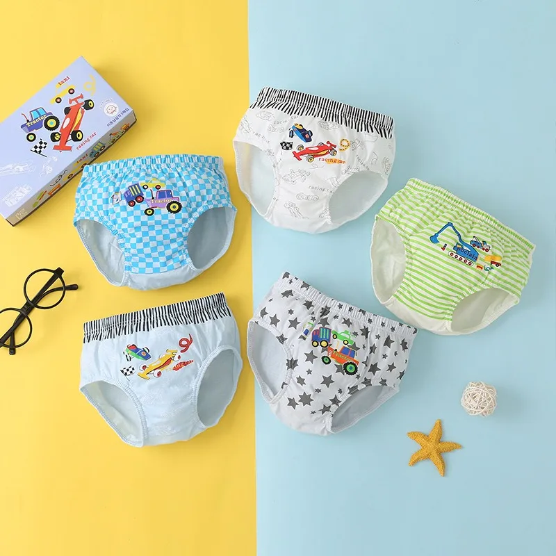 5 Pieces Boys Cotton Underwear Soft Breathable Car Racing Briefs for ...