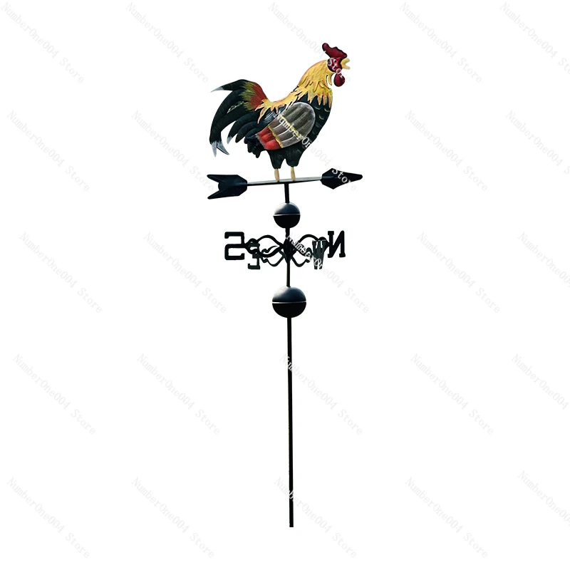 European retro wrought iron wind vane anemometer windmill garden wall ...
