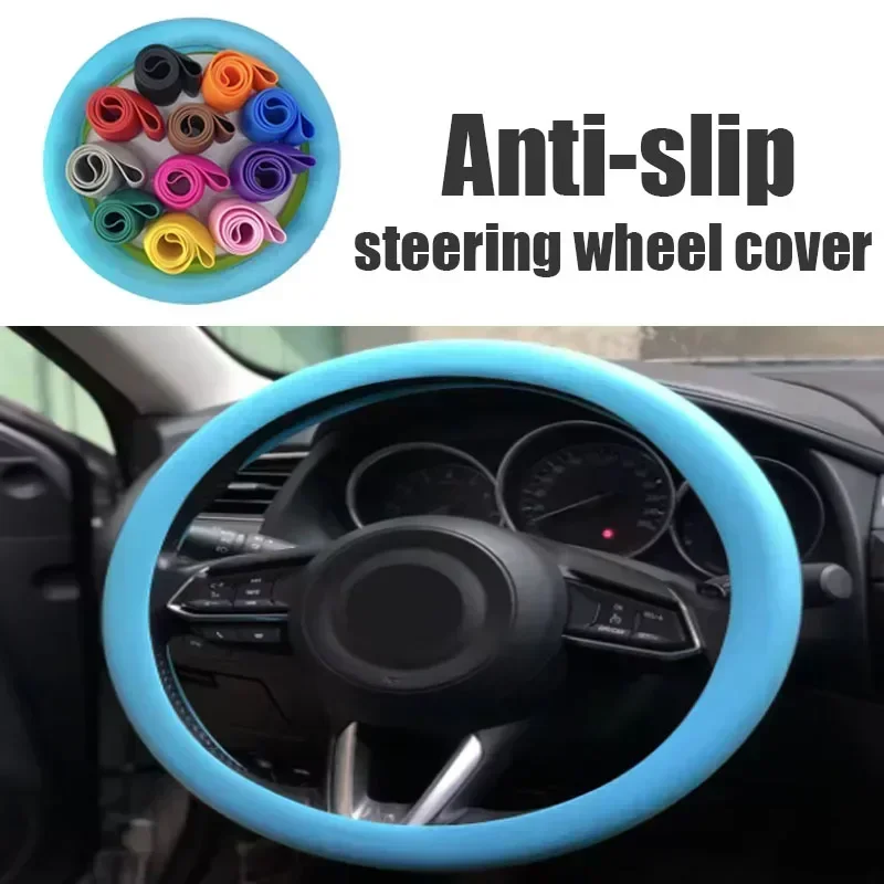 New Car Silicone Steering Wheel Cover Soft Wear-resistant Non-slip ...