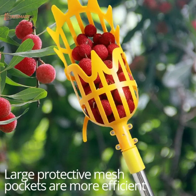 Garden-Farm-Picking-DeviceGarden-Tools-Deep-Basket-Fruit-Picker-Head ...