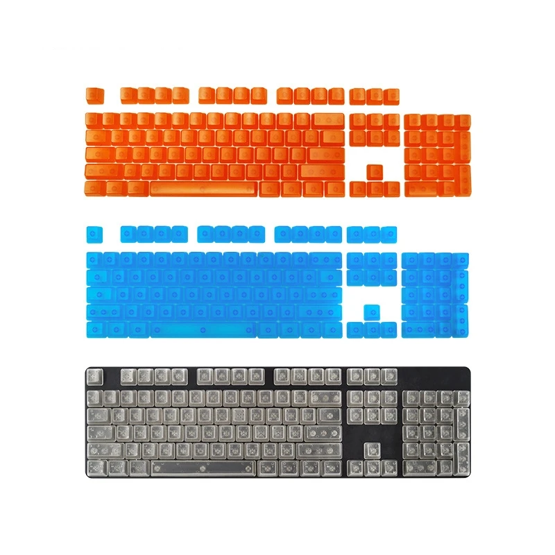 104-Keys-Transparent-ABS-Keycaps-Mechanical-Keyboard-OEM-Shape-Without ...
