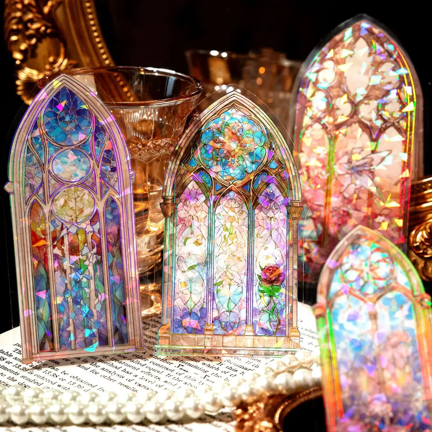 Journamm-10pcs-pack-PET-Gold-Foil-Window-Stickers-Decor-Junk-Journal ...