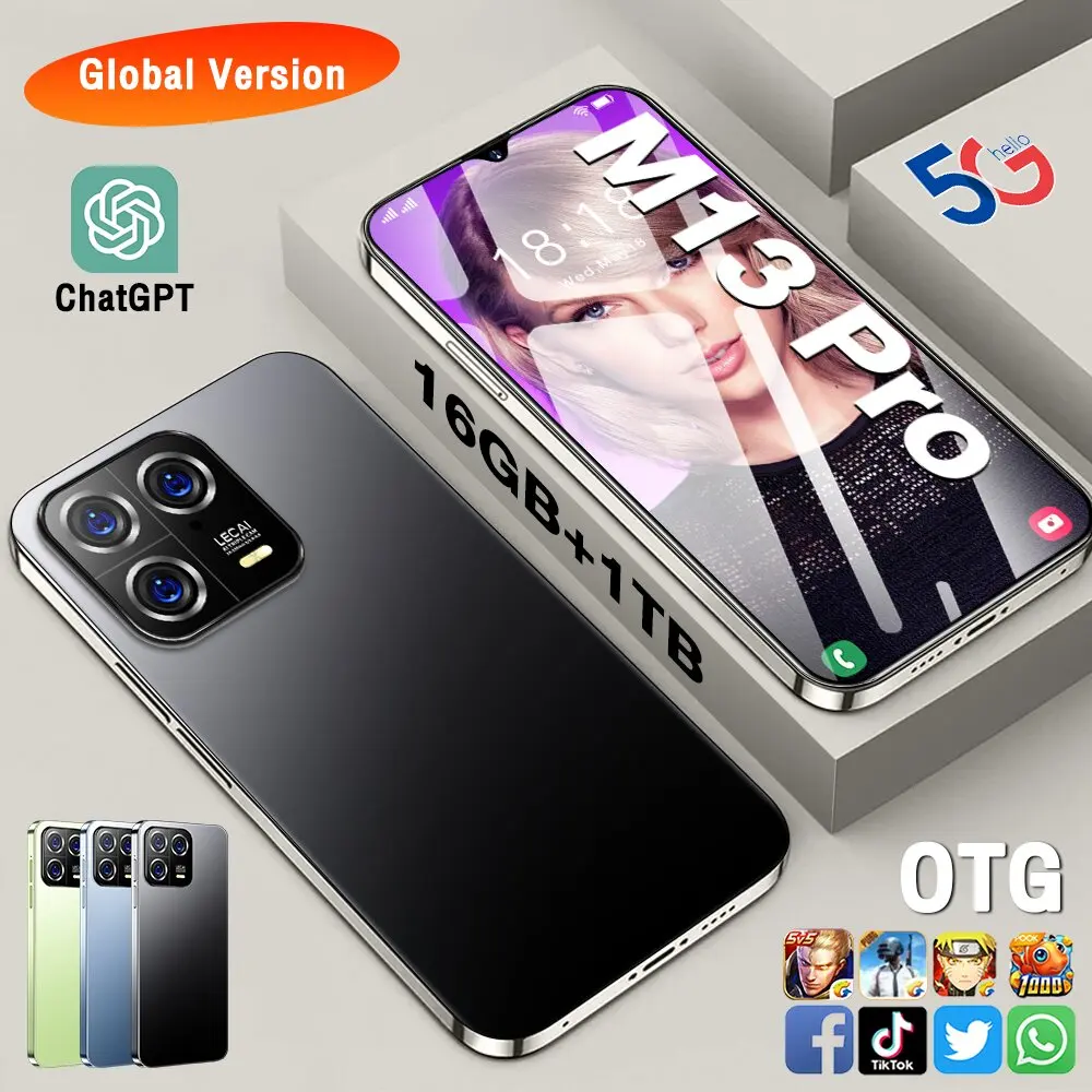 Tel-fono-Inteligente-M13-Pro-Smartphone-con-Android-Pantalla-Completa ...
