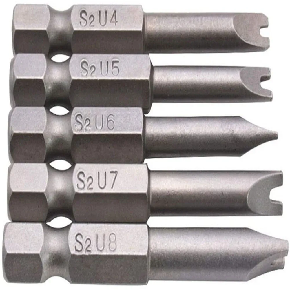 5pcs S2 Magnetic U Shaped Electric Screwdriver Bits 50mm U4-U8 Hand ...