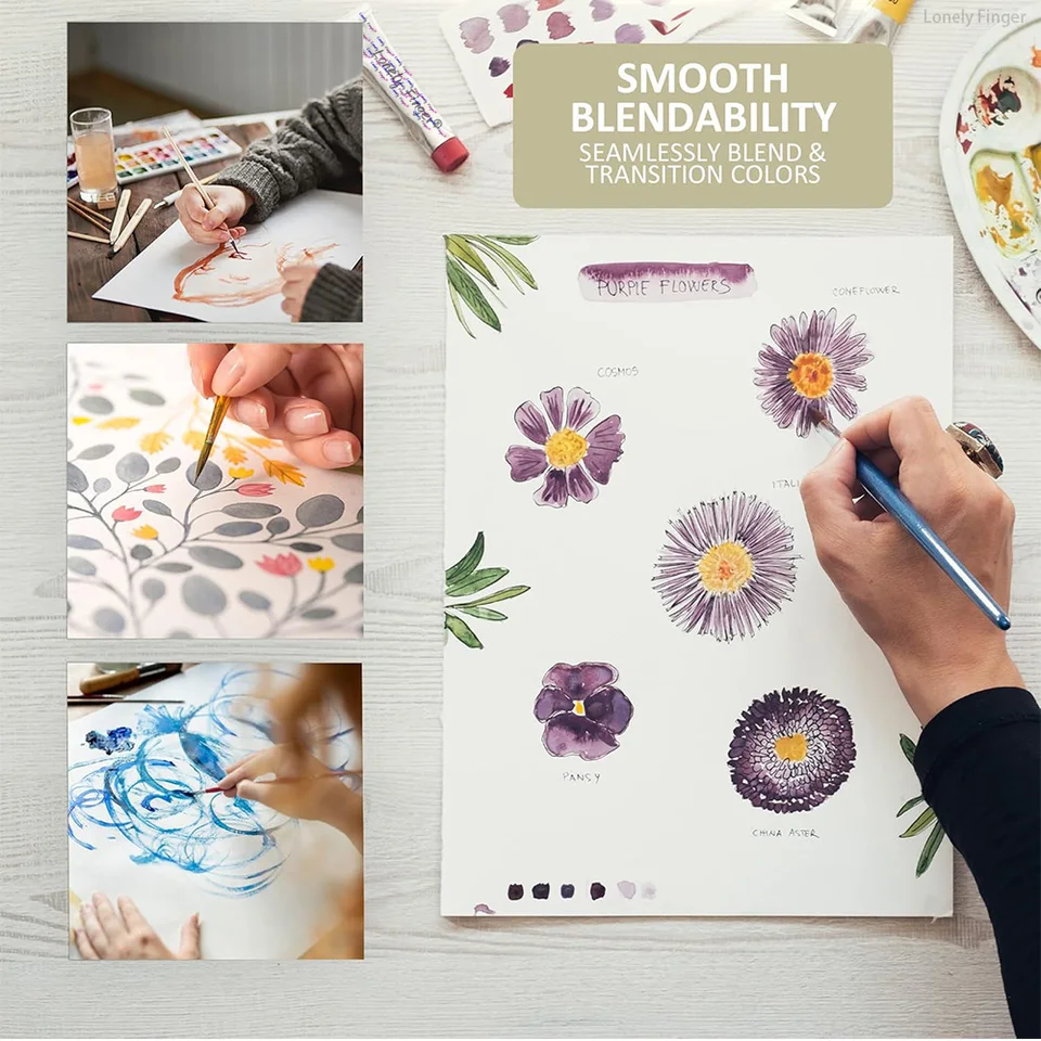 Watercolor Notebook Hartem A5 Watercolor Paper Pad - 20 Sheet 300gsm ...