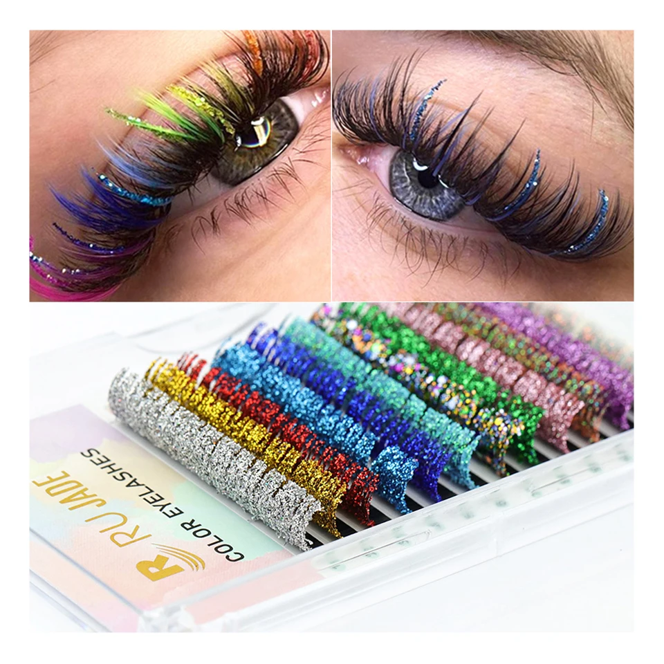 RUJADE-Mix-Color-Glitter-Lashes-Fashion-Shiny-Colorful-Russian-Volume ...
