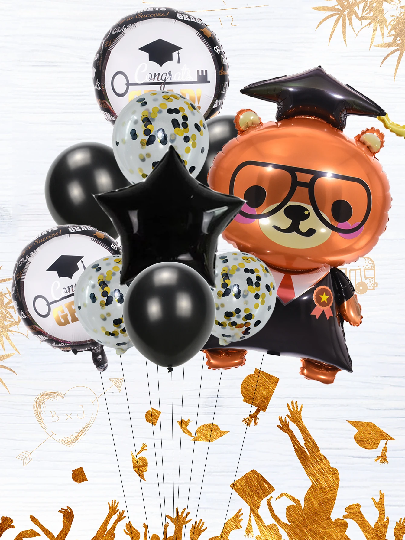 10pcs-Woo-Hoo-Star-Bear-Doctor-Foil-Balloons-Set-Clearing-Confetti ...