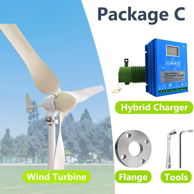 【Higher-Output】Horizontal Wind Turbine Generator 4000W Windmill w/MPPT ...