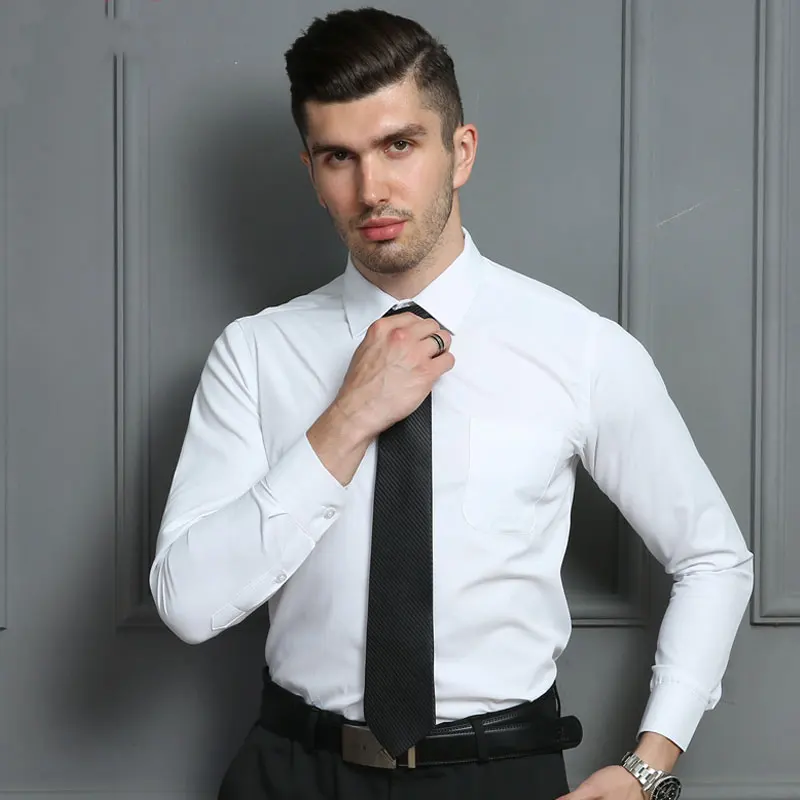 Camisa-formal-de-algod-o-de-manga-comprida-masculina-respir-vel-de-alta ...