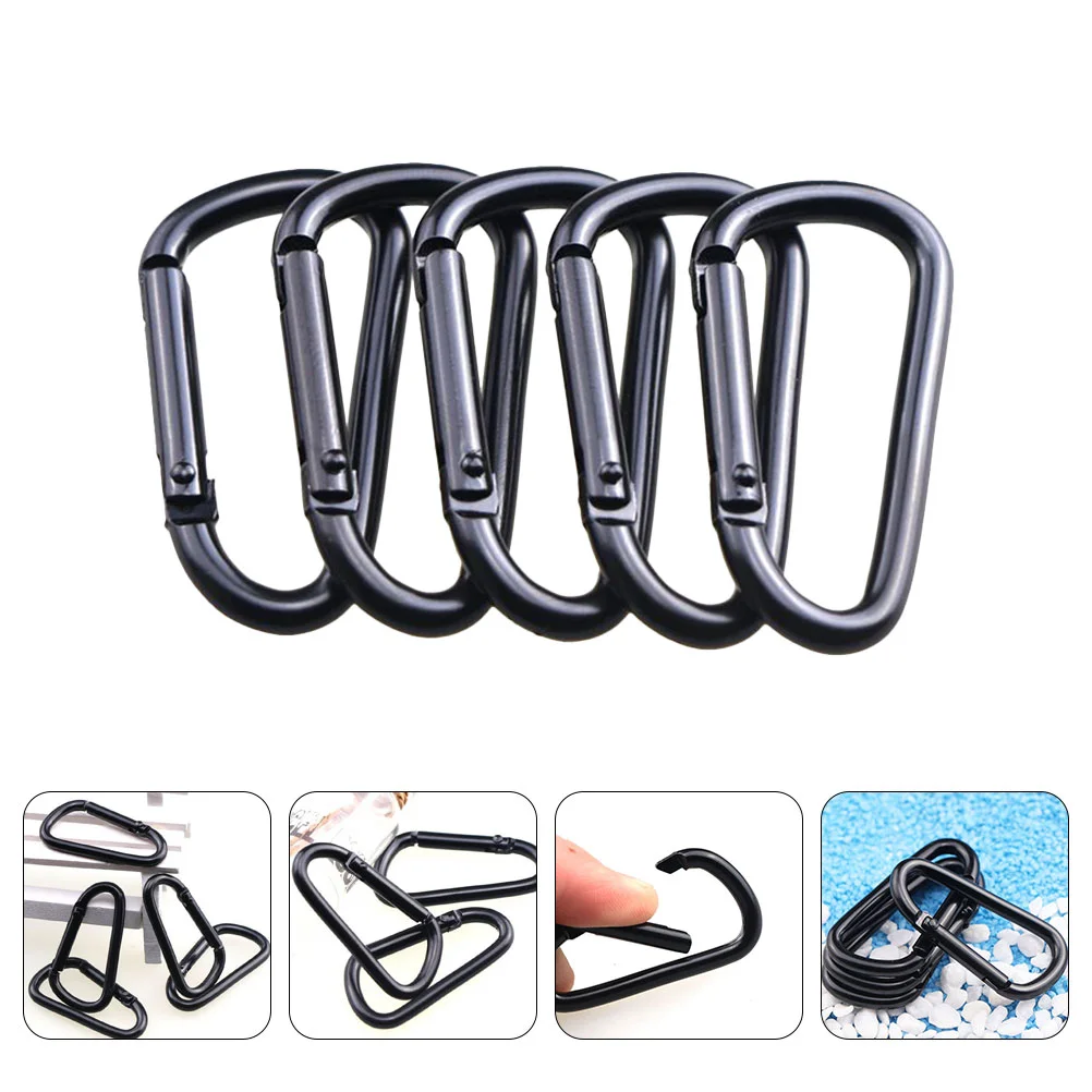 5 Pcs Carabiner Hook Heavy Duty Clips Key Fob Chain Buckle Climbing ...
