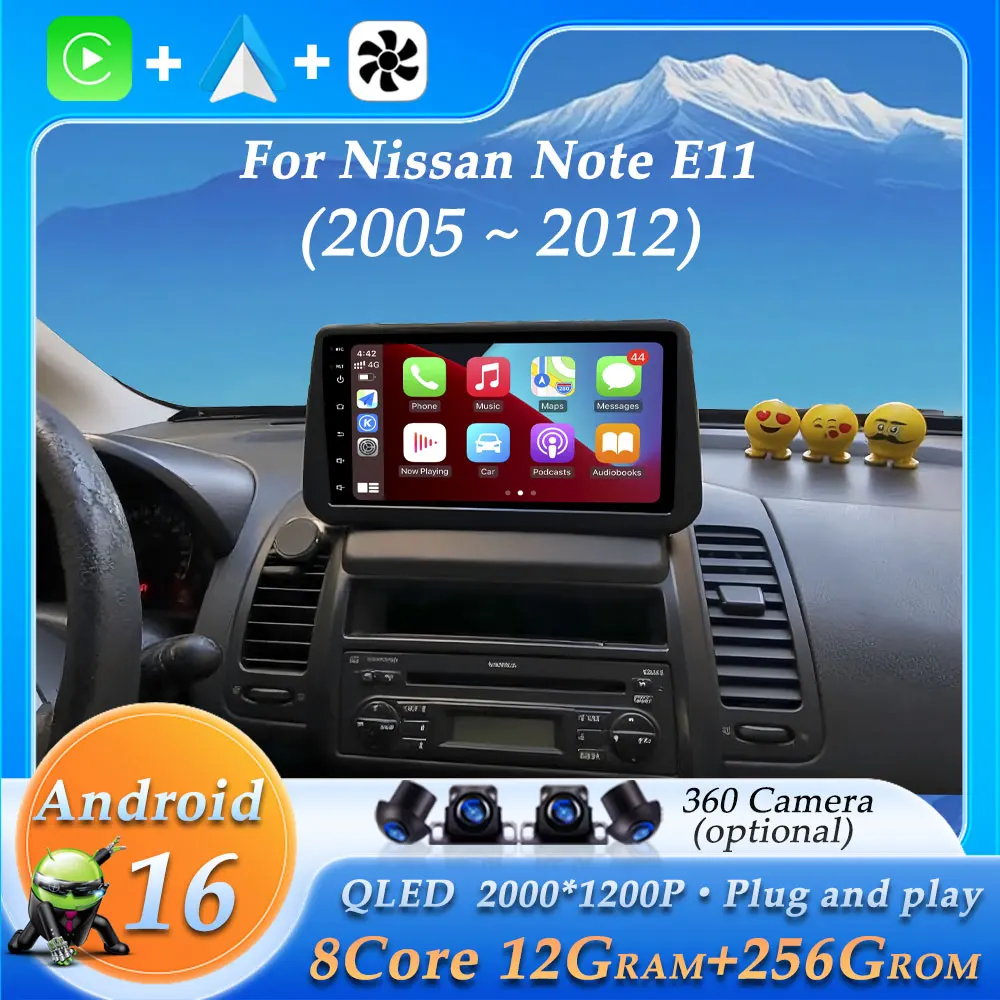 Wireless CarPlay Car Radio for Nissan Note E11 2005 - 2012 Stereo ...