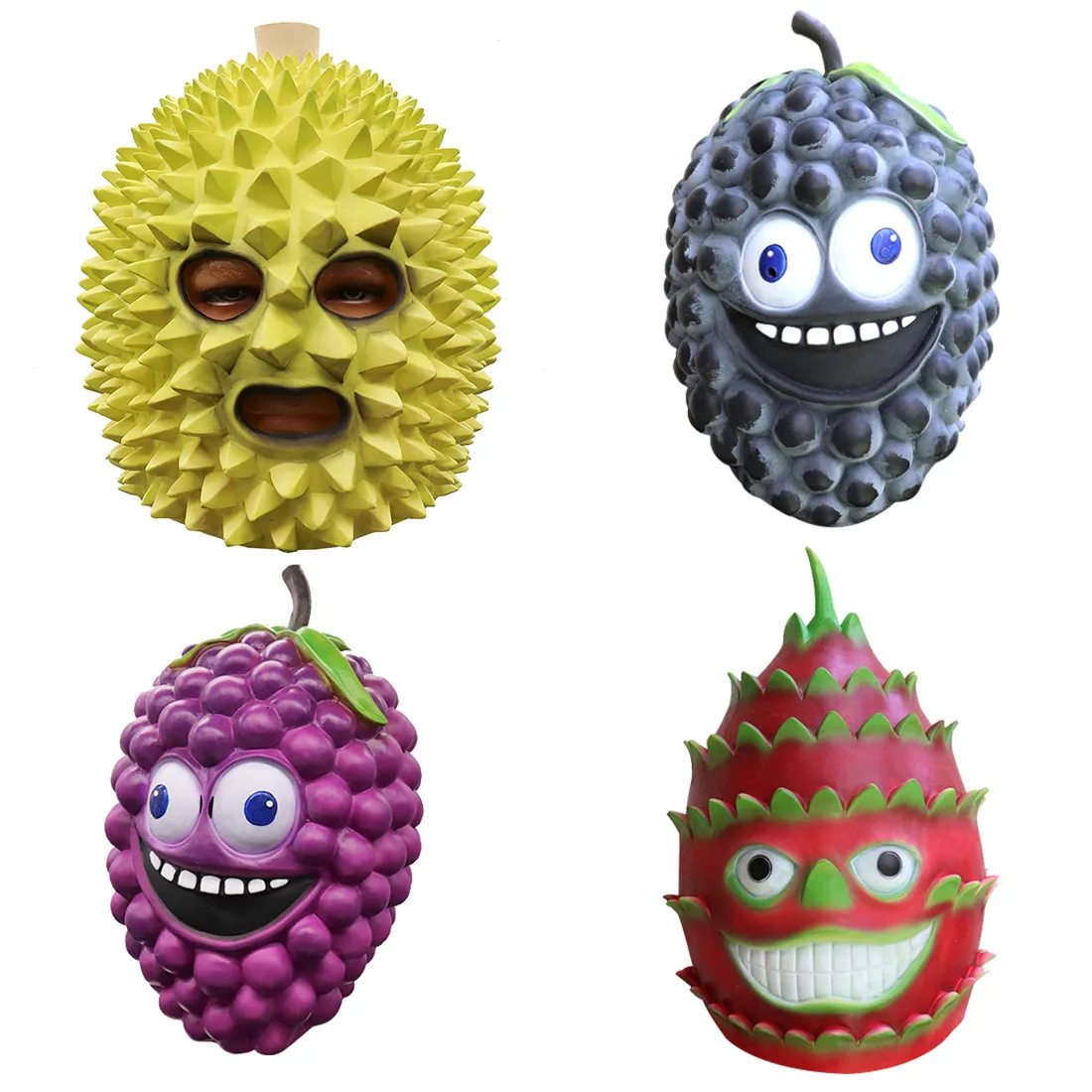 Pineapple Mask Novelty Halloween Cosplay Fruit Latex Mascara Full Face ...