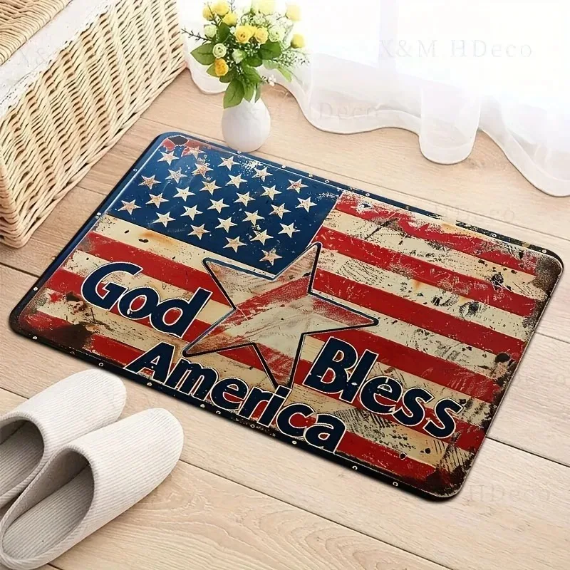 1PC God Bless America pattern design Door Mats Kitchen Rugs Non-Slip ...