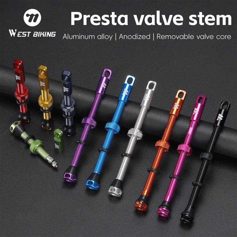 WEST BIKING Bicycle Tubeless Valve 44mm/53mm/80mm/85mm French Tubeless ...