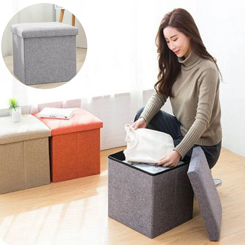 Shoe-Bench-Folding-Storage-Pouffe-Linen-Storage-Boxes-Household-Sofa ...