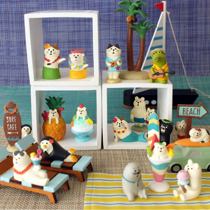 Japan Zakka Decole Beach Party Japan Miniature Figurines Resin Craft Toys Bookshelf Decorationt ...