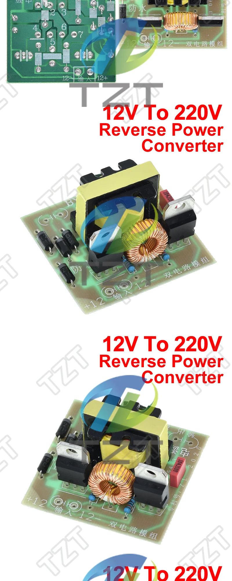 12V to 220V Step UP Power Module 40W DC-AC Boost Inverter Module Dual ...