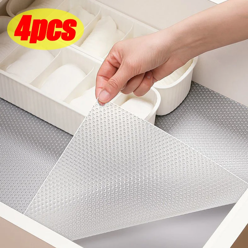1/4PCS Drawer Mat Shelf Cover Liners Non Slip Waterproof Closet EVA ...