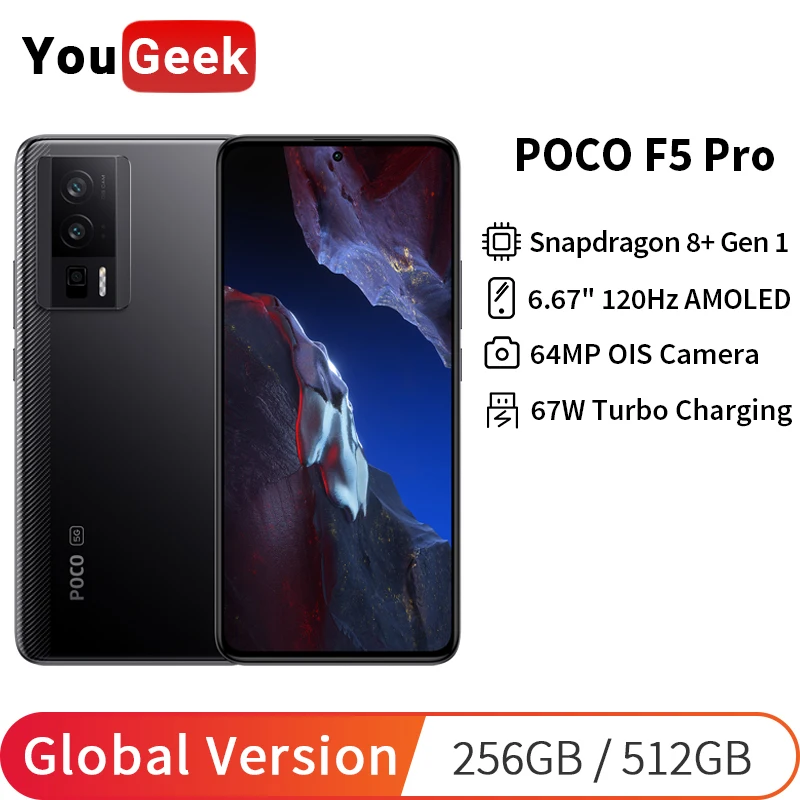 Global Version POCO F5 Pro 5G Snapdragon 8+ Gen 1 NFC 6.67" WQHD+ ...