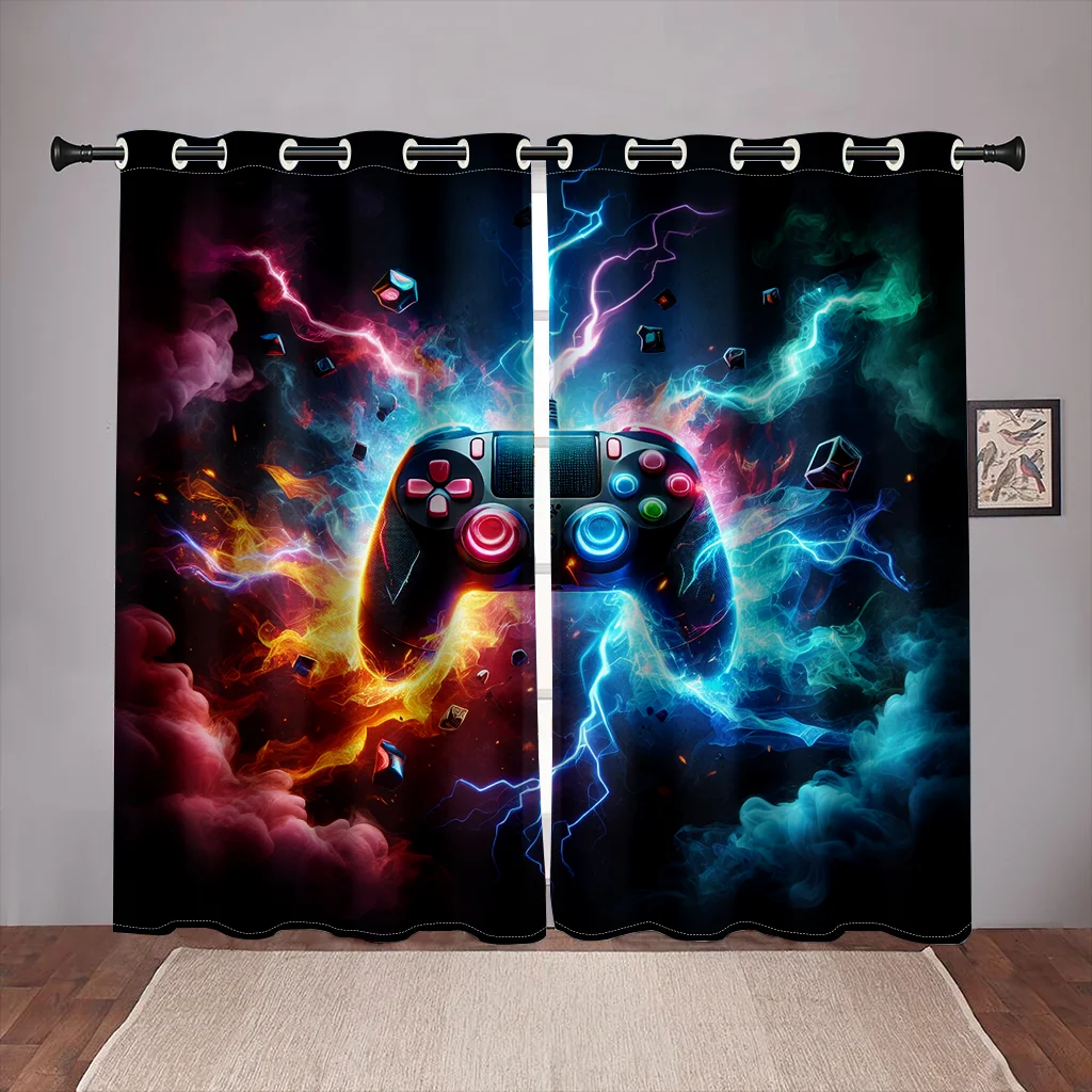 2pcs-Bedroom-Games-Curtains-Video-Game-Controller-Gamer-Room-Decor-Men ...