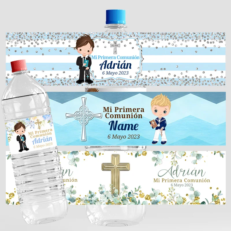 Custom-Personalized-Boy-Mi-Primera-Comuni-n-Water-Bottle-Labels ...