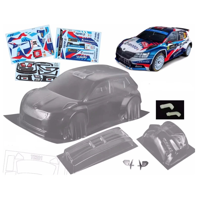 1-10-WRC-Rally-Car-Body-Shell-Fabio-EVO-190mm-With-Stickers-for-Off ...