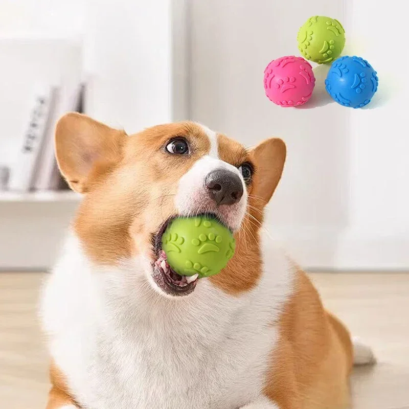 Dog Bite Resistant Toy Squeaky Ball Dog Textured Latex Hand Touch Ball ...
