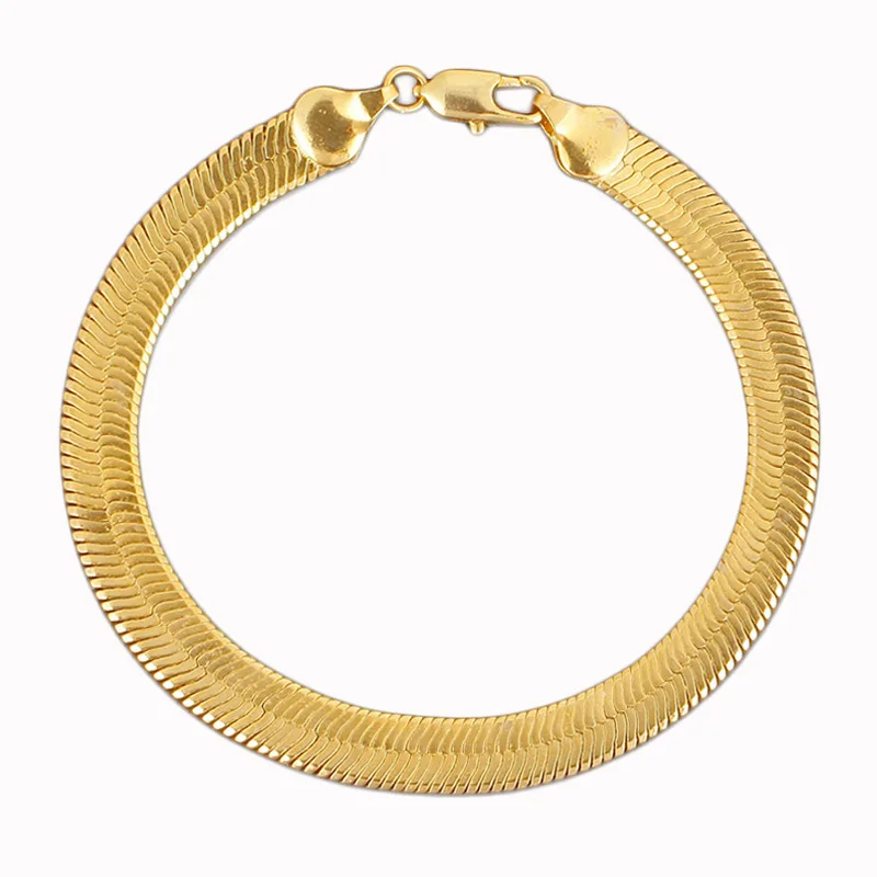 24k Gold Bracelet Snake Bone Chain Gold Plated Bracelet 18k Gold Blade ...