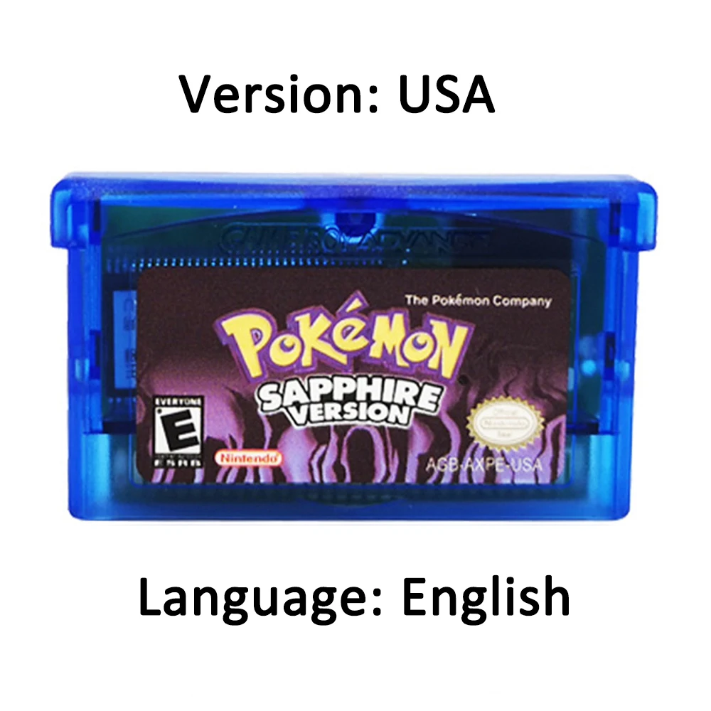 GBA Series 32-bit Video Game Cartridge Console Card Emerald FireRed ...