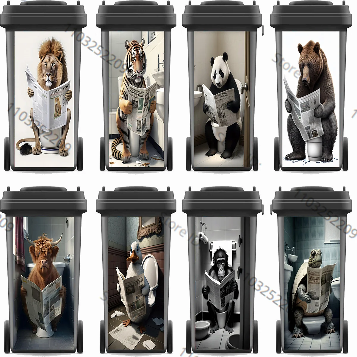 Trash can stickers Modern Art wallpaper murals Wall prints Decal Gifts ...