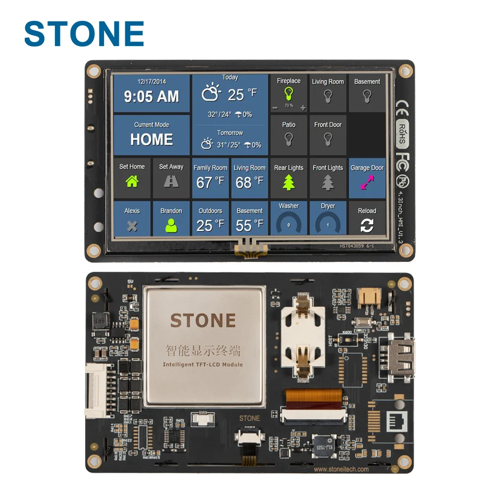 Intelligent Hmi Tft Lcd 4.3 Inch With Pcb + Software For Industrial ...