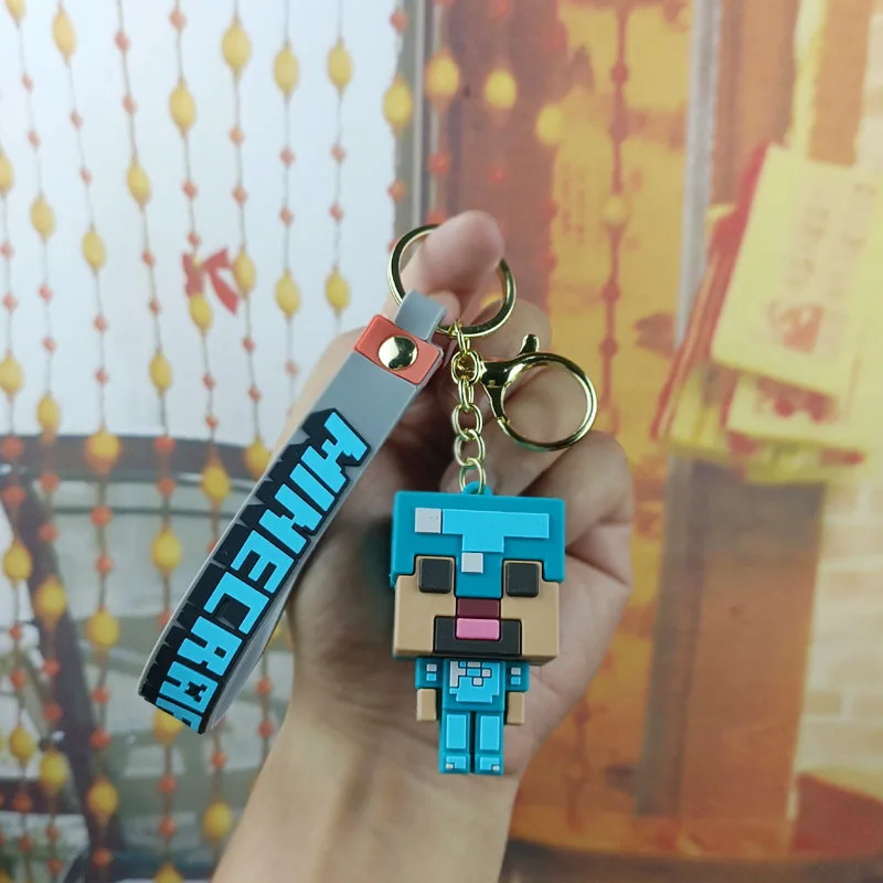 Game Figure Minecraft Steve Alex Zombie Villager Cosplay Keychain Toys ...