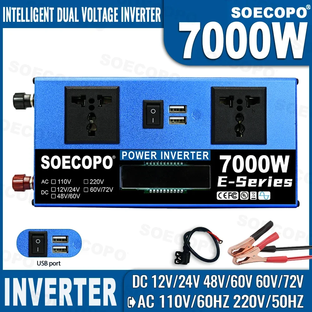 Smart 7000W Inverter Dual Voltage DC12V/24V-48V/60V-60V/72V to AC110V ...