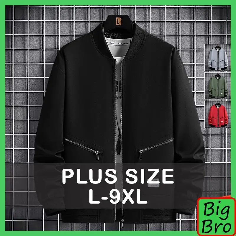 Plus Size Men Jacket 7XL 8XL 9XL Bomber Jacket Zipper Coat Man Autumn ...