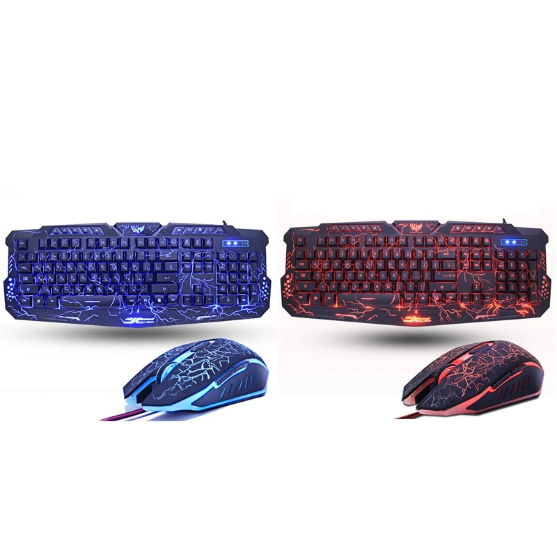 Game-Keyboard-And-Mouse-Combos-Backlit-USB-Wired-Waterproof-Cool-Blue ...