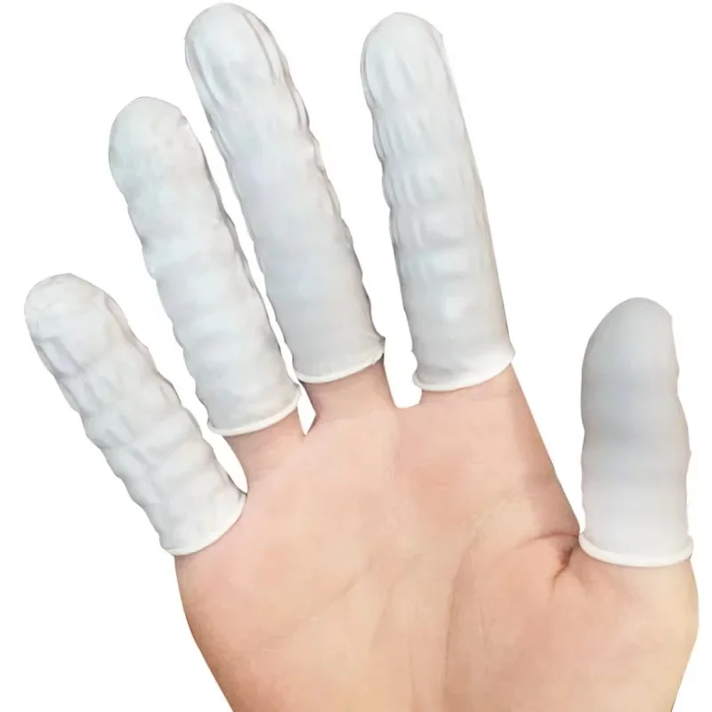 100pcs Protective Antislip Fingertips Gloves Emulsion Finger Cots ...
