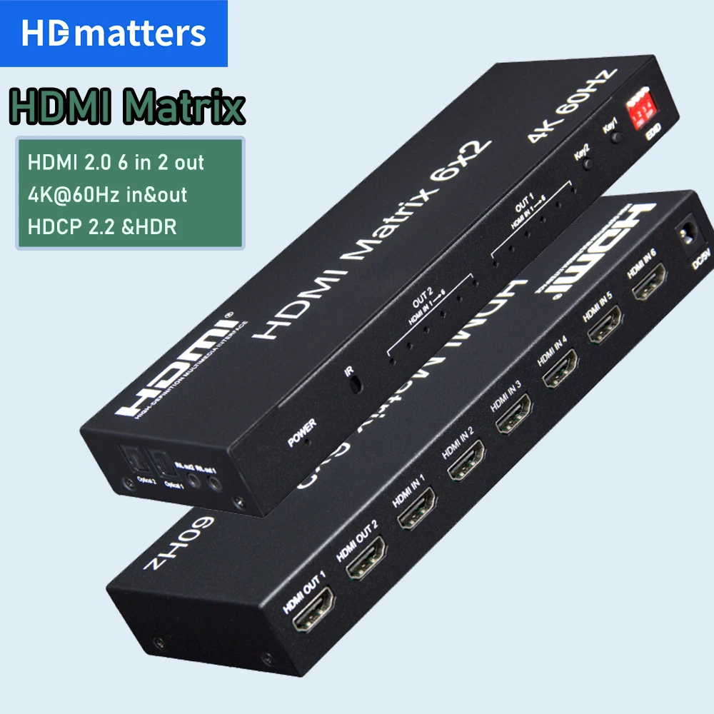 HDMI-Matrix-4K-60Hz-HDMI-2-0-Matrix-Switch-splitter-HDMI-6X2-Matrix ...