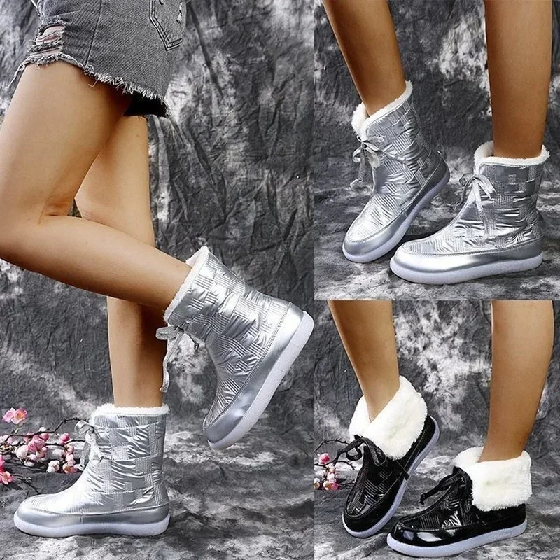 Winter-trend-plus-size-silver-snow-boots-women-s-warm-shoes-short-boots ...